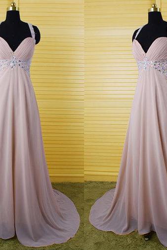 Custom Made Gold Beaded Sweetheart Neckline Satin A Line Long Evening